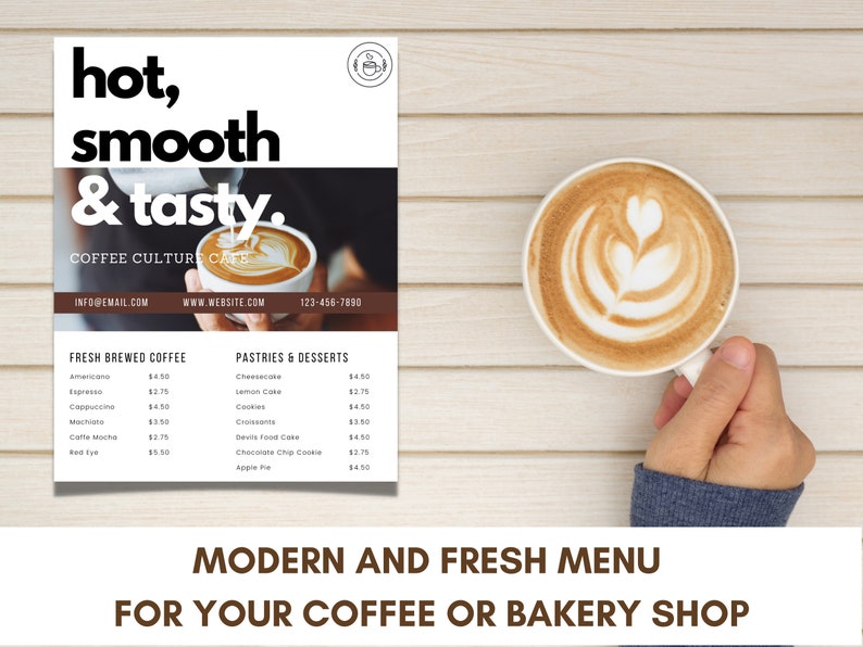Coffee Menu Template, Editable Coffee Price List, Coffee Price Guide ...