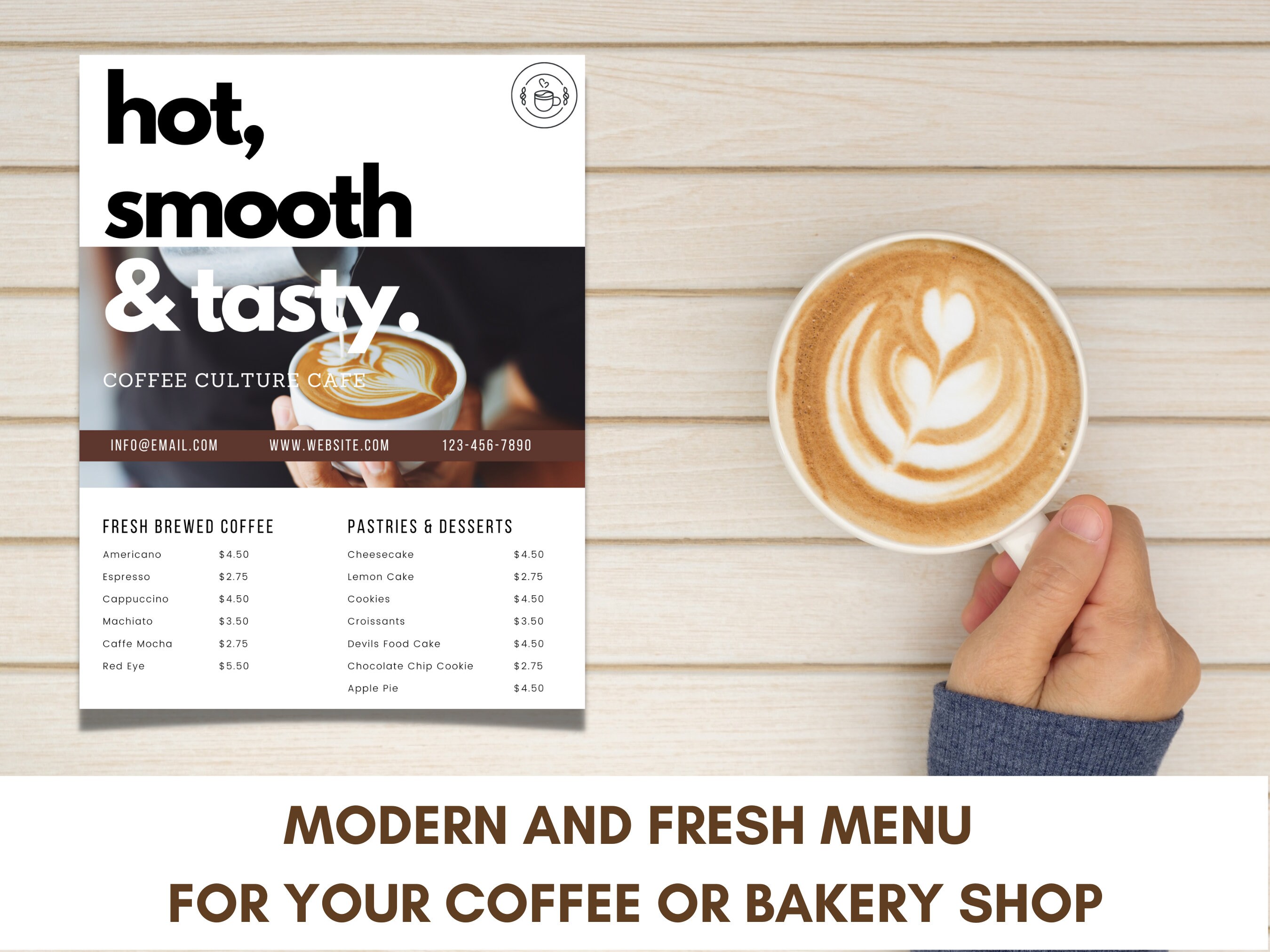 Coffee Menu Template, Editable Coffee Price List, Coffee Price Guide ...