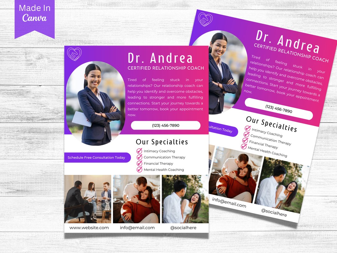 Relationship Coach Flyer Templates Editable Printable - Etsy