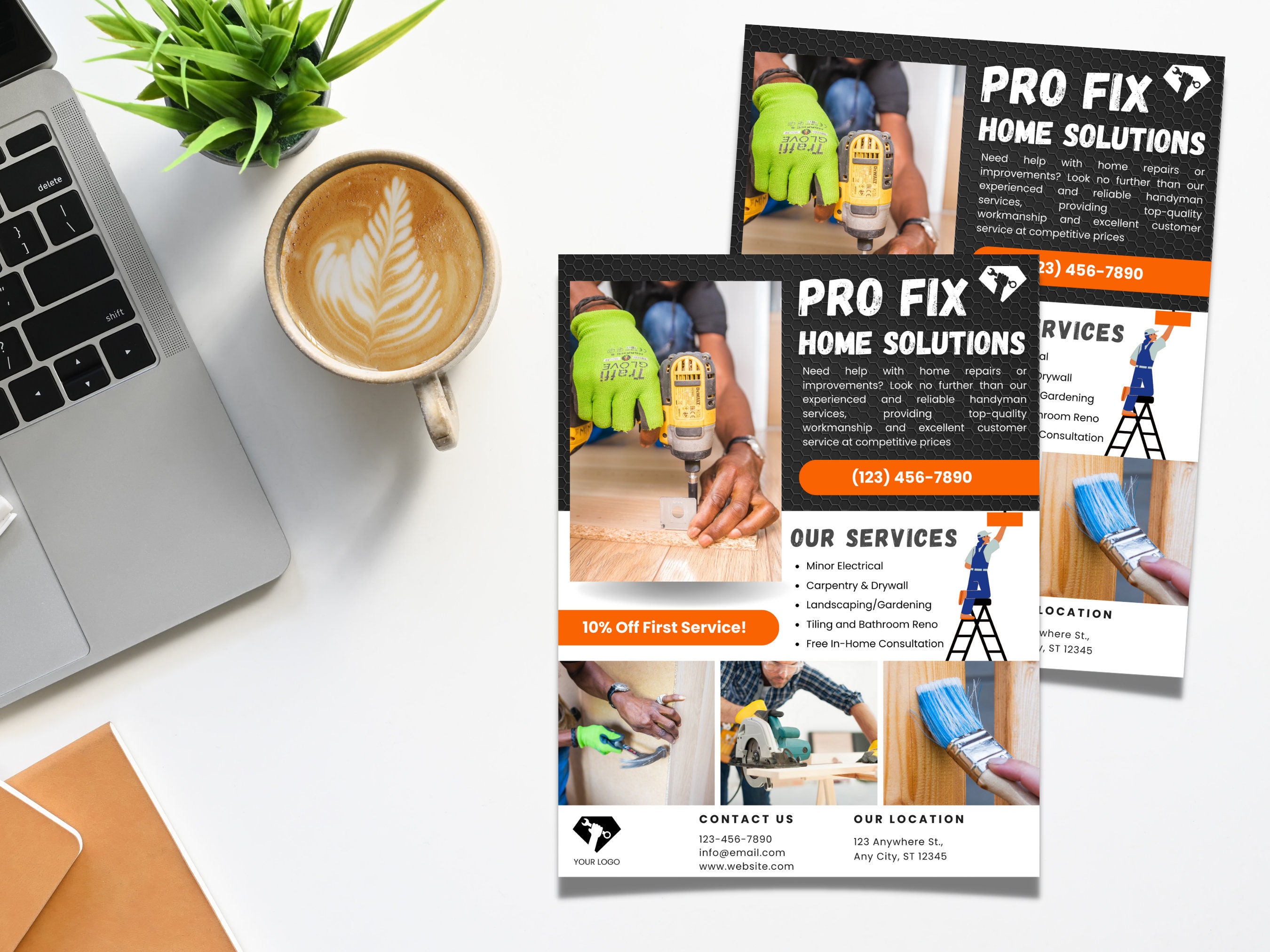 Handyman Flyer Template, Printable Business Flyer Design, Handy Man ...