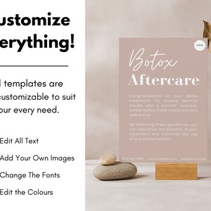 DIY Botox Aftercare Card, Post-injection Card, Editable Botox ...