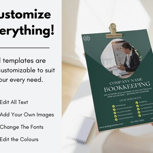 Bookkeeper Flyer Template, Printable Business Flyer Design, Bookkeeping ...