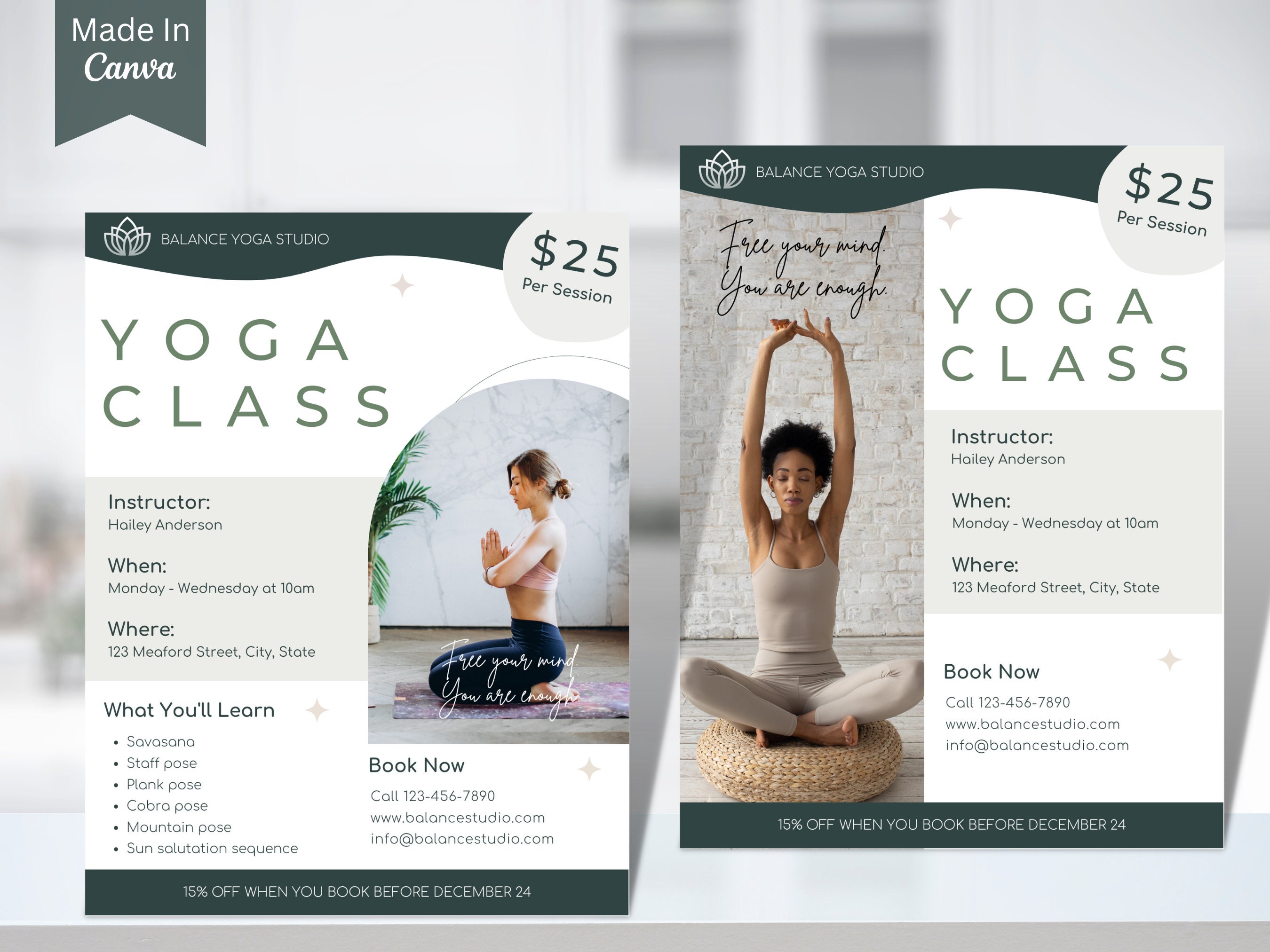 Yoga Flyer Template Fitness Flyer Yoga Template Editable - Etsy