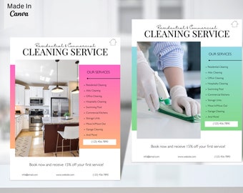 Cleaning Service Flyer, DIY Sheet, Cleaning Service Poster ...