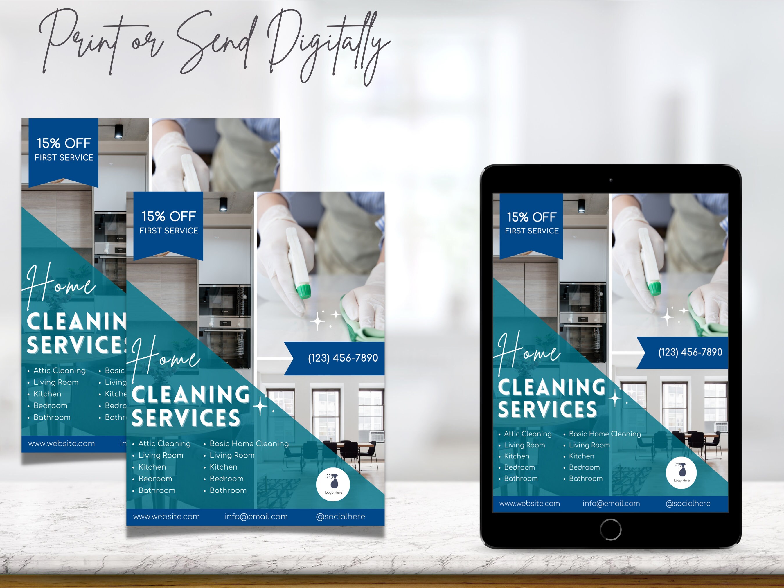 Cleaning Service Flyer, DIY Sheet, Cleaning Service Poster, Housekeeping Flyer, Editable ...