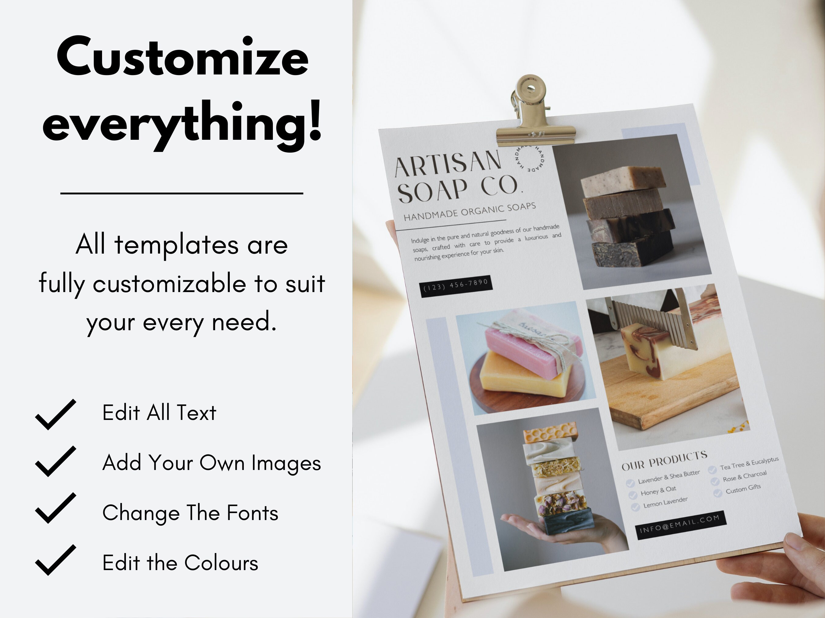 Handmade Soap Flyer Template Editable Handmade Soap Making - Etsy