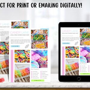 Candy Shop Flyer, DIY Canva Candy Shop Flyer Template, Editable Social ...