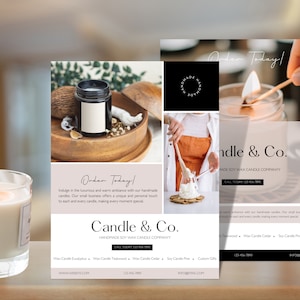 Soy Wax Candles Flyer Template, Editable Handmade Candle Making Small ...