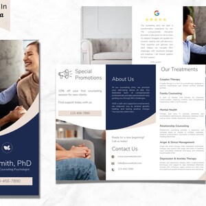 Counseling Psychology Therapy Brochure Templates Design, Mental Health ...
