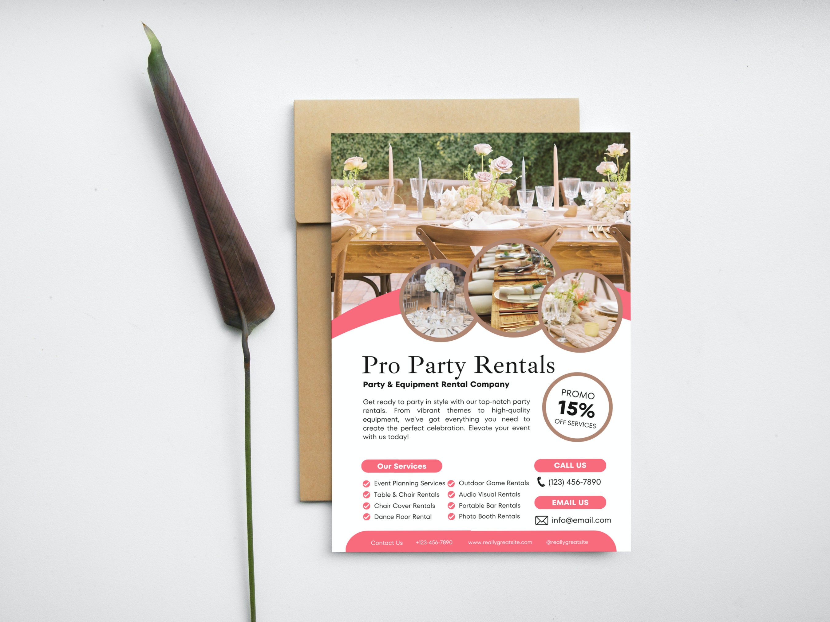 Party Rental Flyer Template, Editable in Canva, Event Venue Rental ...