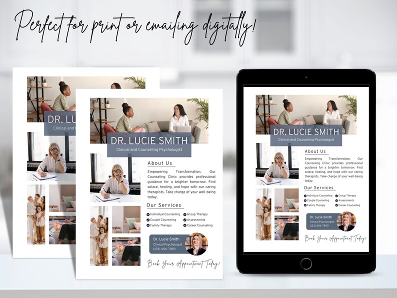 Counseling Psychology Therapy Flyer Templates Design, Editable ...