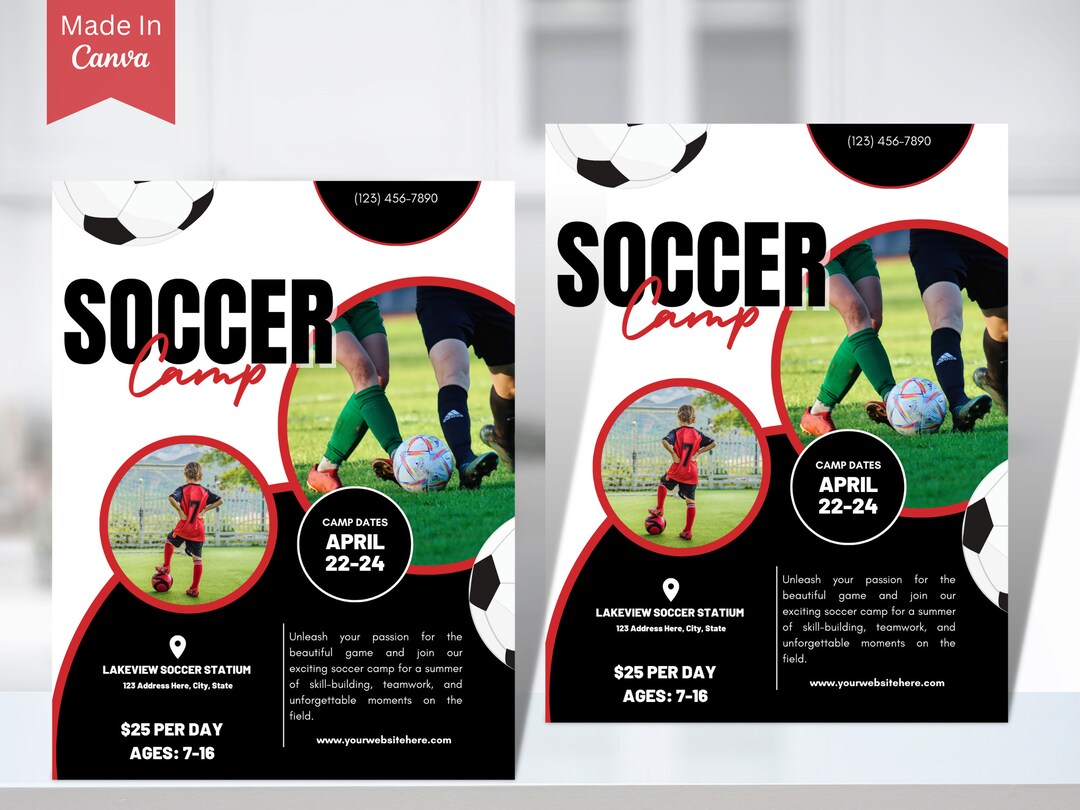 DIY Soccer Camp Templates, Soccer Camp Flyer, Editable Social Media ...