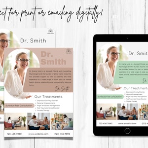 Counseling Psychology Therapy Flyer Templates Design, Editable ...