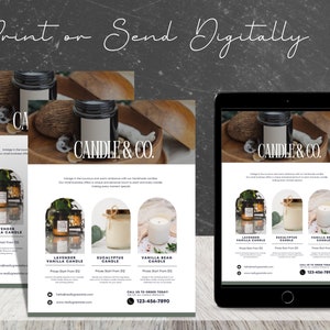 Soy Wax Candles Flyer Template, Editable Handmade Candle Making Small ...