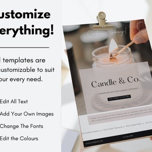 Soy Wax Candles Flyer Template, Editable Handmade Candle Making Small ...