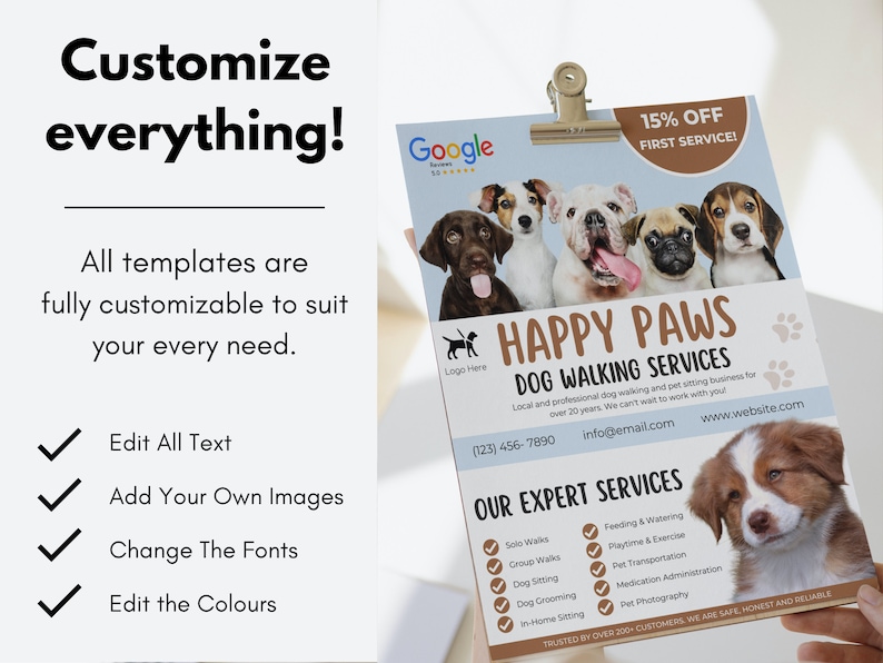 Dog Walking Flyer Poster Leaflet Pet Sitting Flyer Poster - Etsy