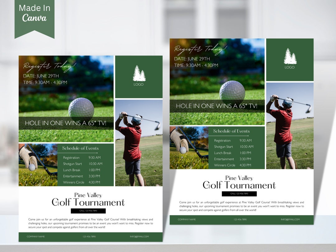 Golf Tournament Flyer Template, Editable Golf Flyer Guide, Instant ...