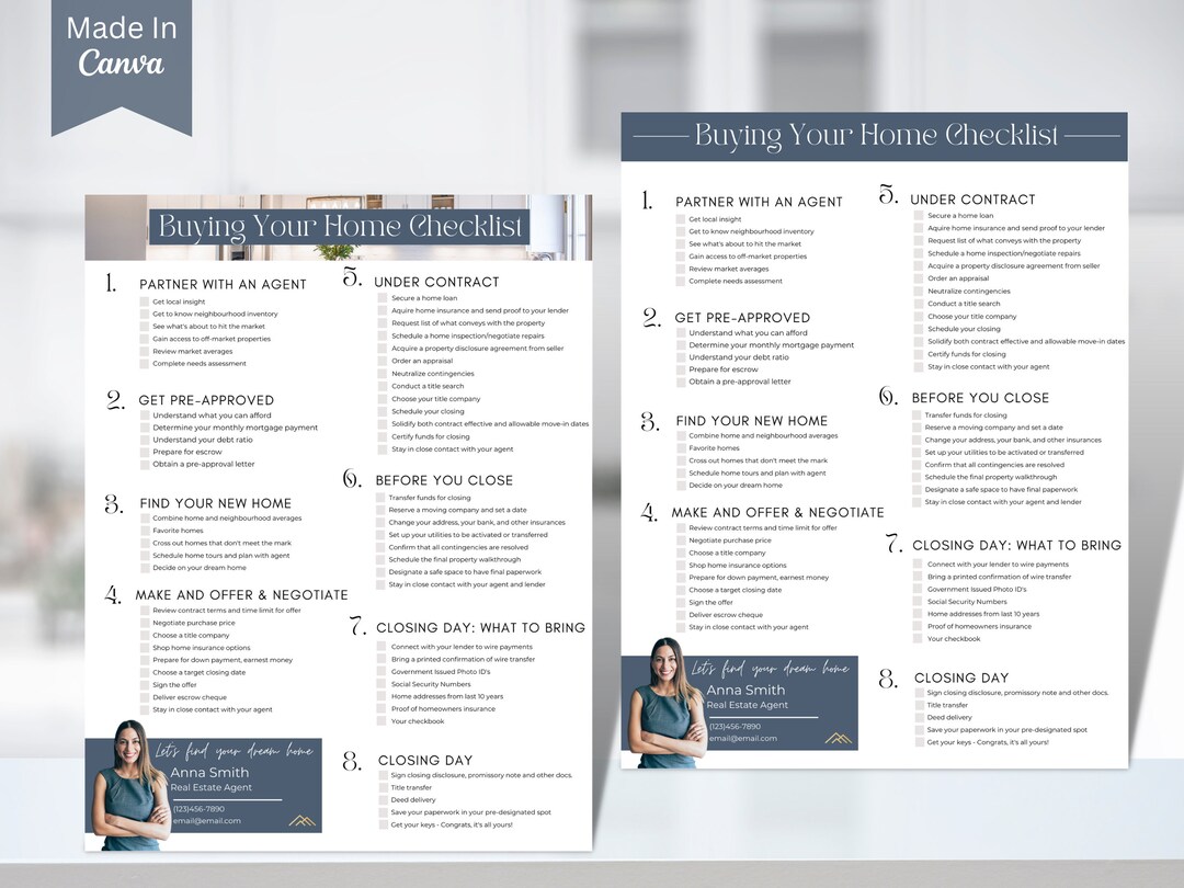 Real Estate Home Buyer's Checklist, Real Estate Marketing, Real Estate ...