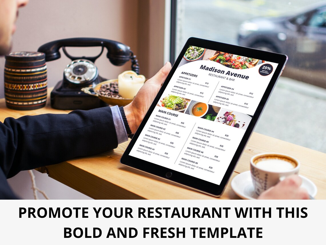 Restaurant Food Menu DIY Business Menu Template Editable - Etsy