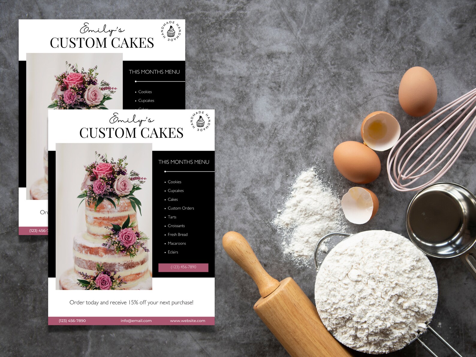 Bakery Flyer Template, Cake Business Flyer, Baking Dessert Flyer, DIY ...