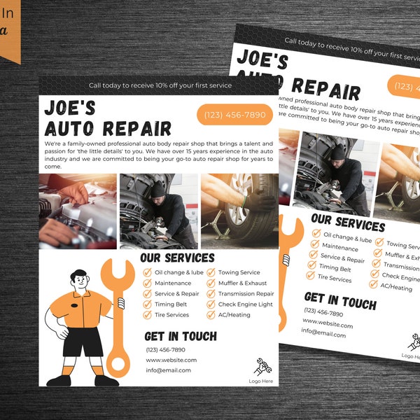 Auto Repair Flyers - Etsy