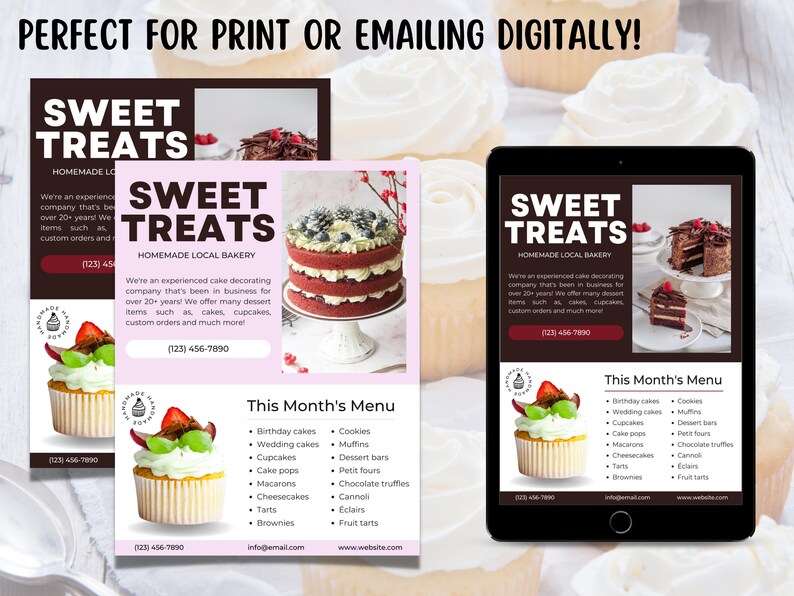 Bakery Flyer Template Cake Business Flyer Baking Dessert - Etsy
