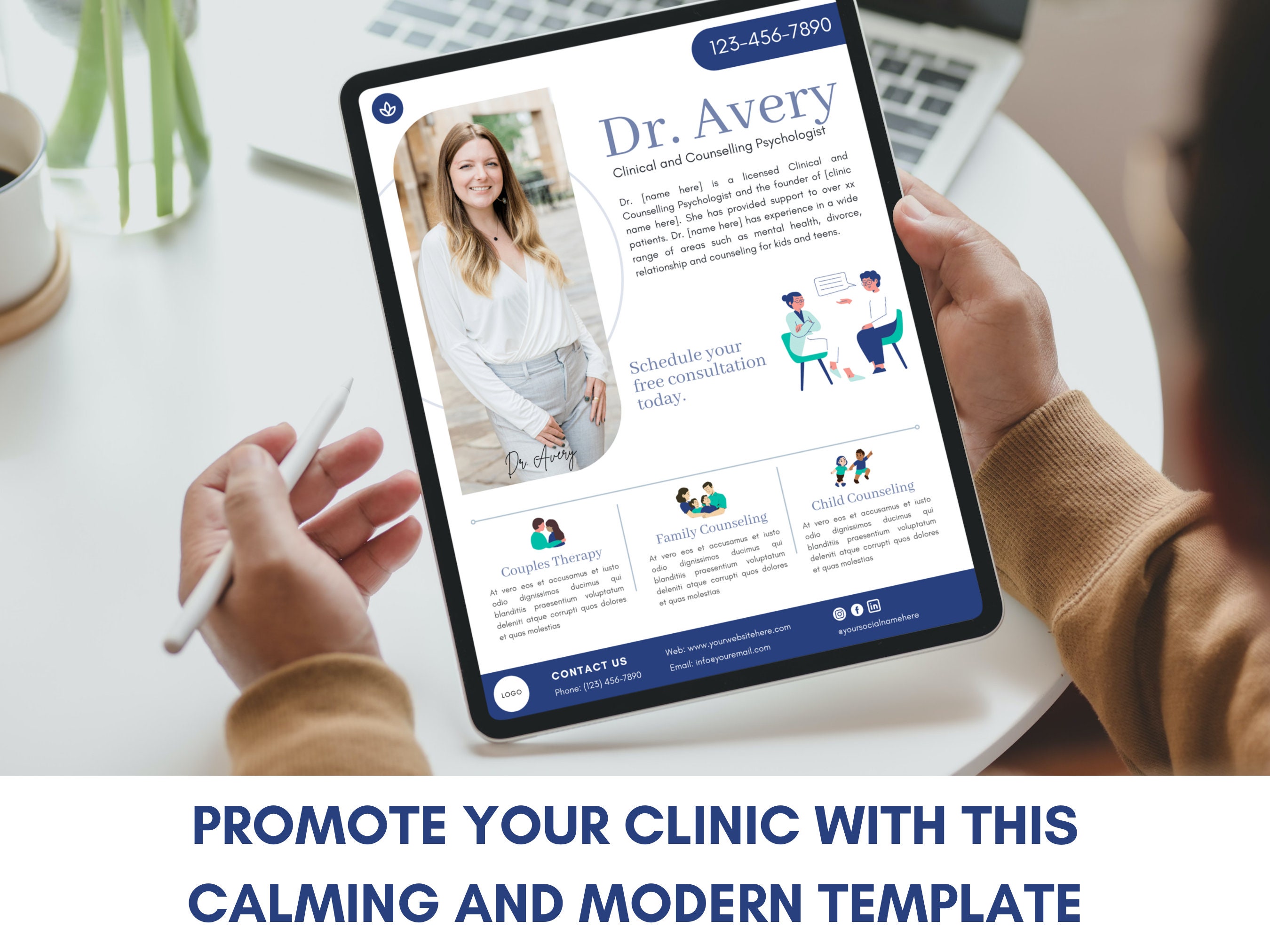 Counseling Psychology Therapy Flyer Templates Design, Editable ...