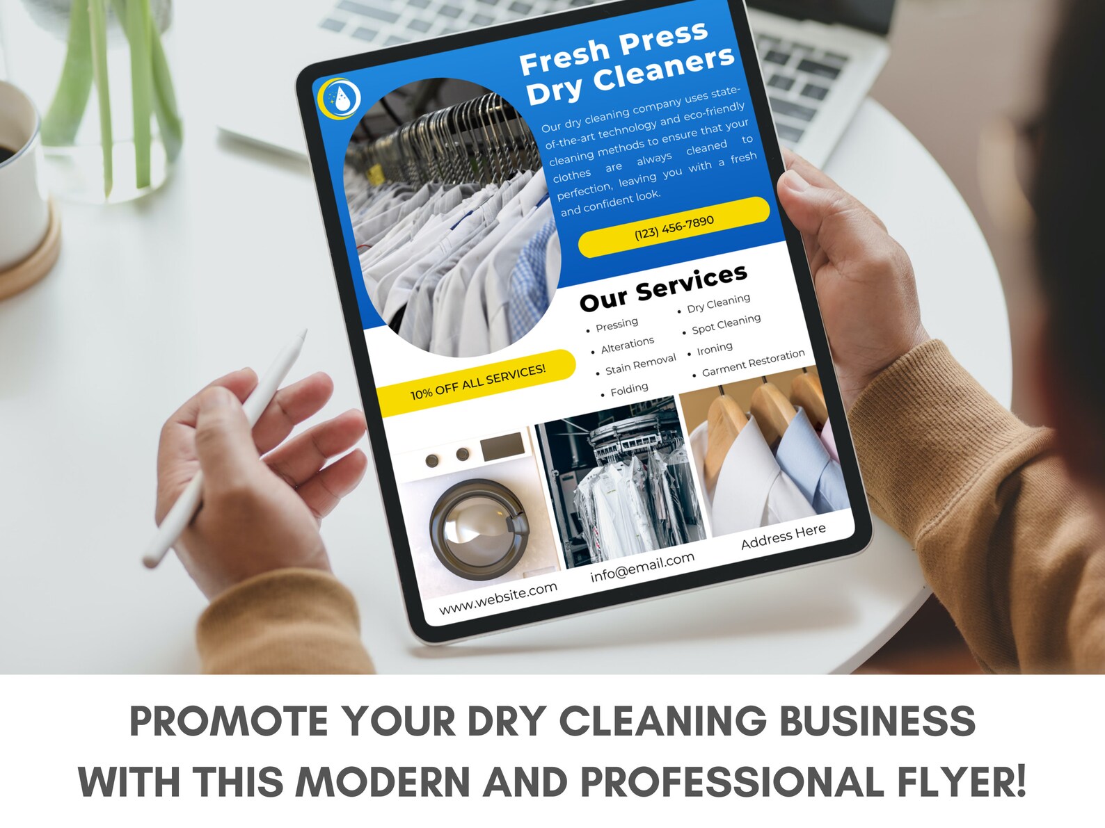 Dry Cleaning Service Flyer, DIY Sheet, Dry Cleaning Service, Laundry ...