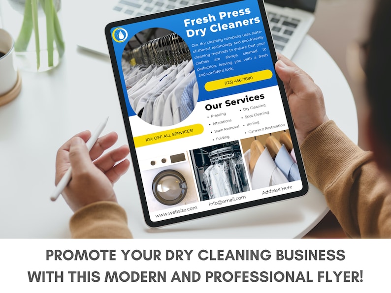 Dry Cleaning Service Flyer, DIY Sheet, Dry Cleaning Service, Laundry ...