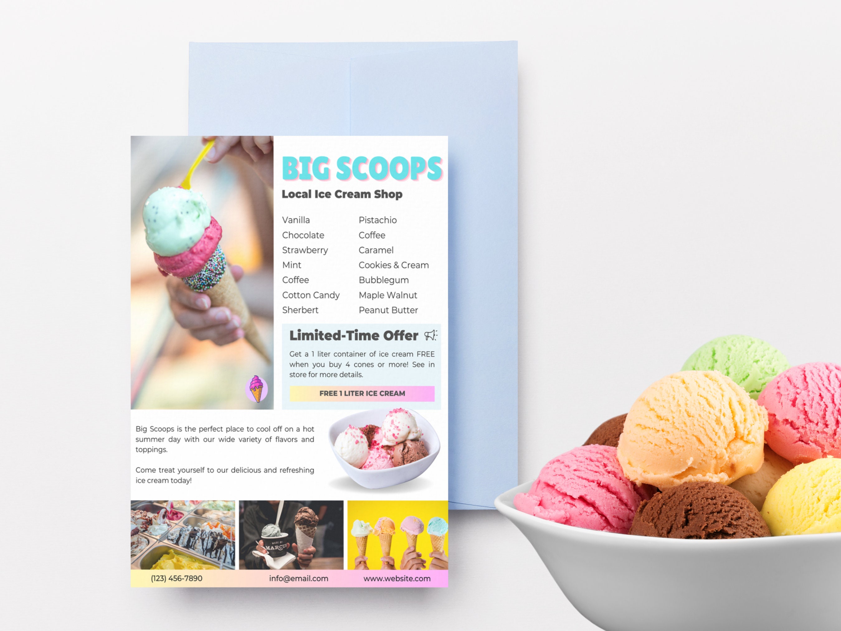Ice Cream Flyer Template, Ice Cream Business Flyer, Icecream Flyer, DIY ...