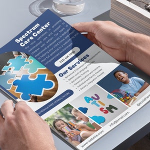 Autism Awareness Flyer Templates Design, Autism Therapy Editable ...