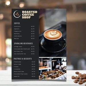Coffee Menu, Restaurant Menu, Cafe, Coffee, Price List, Bakery Menu ...