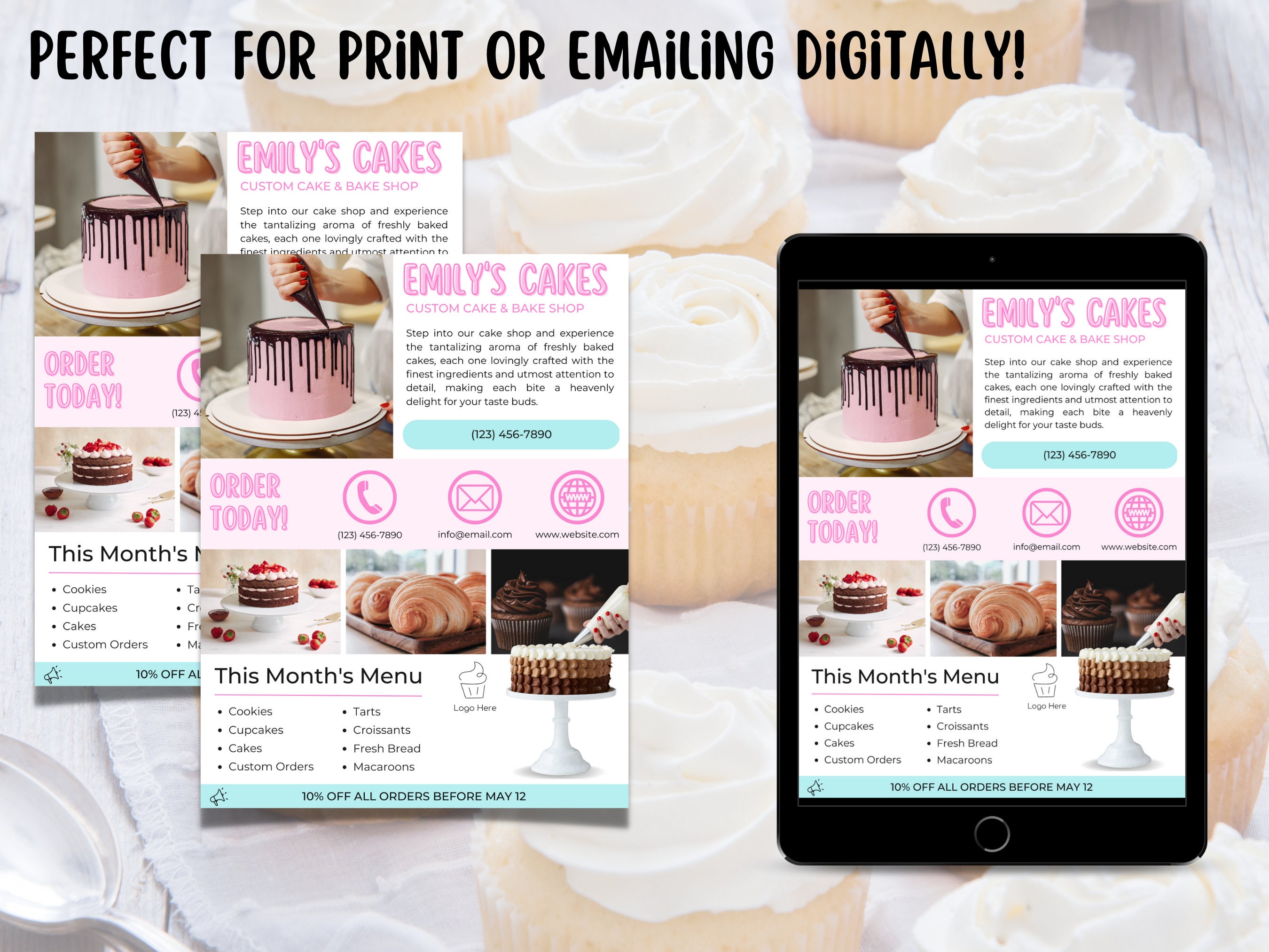 Cake Flyer Template Cupcake Cake Business Flyer Baking - Etsy