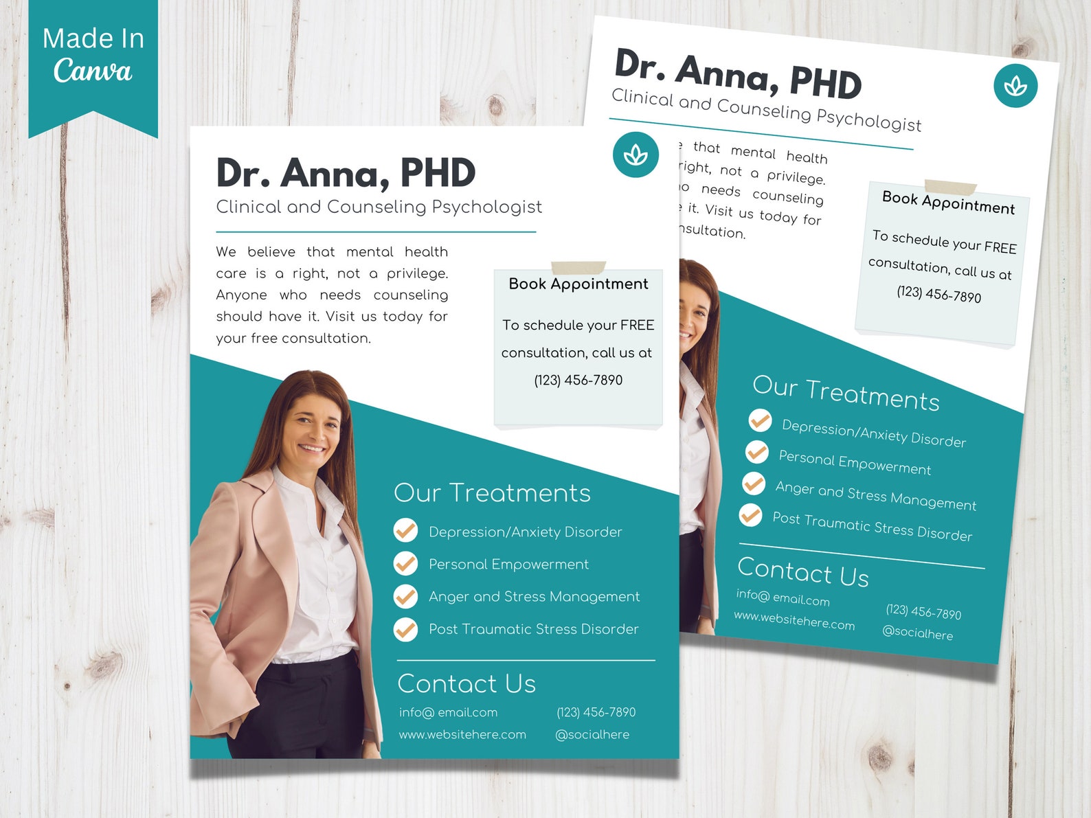 Counseling Psychology Therapy Flyer Templates Design, Editable ...