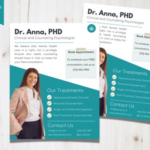 Counseling Psychology Therapy Flyer Templates Design, Editable ...