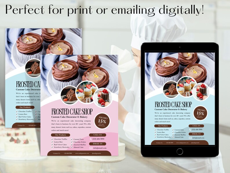 Bakery Flyer Template, Cake Business Flyer, Baking Dessert Flyer, DIY ...