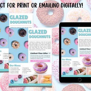 Donut Flyer Template, Doughnut Business Flyer, Baking Dessert Flyer ...