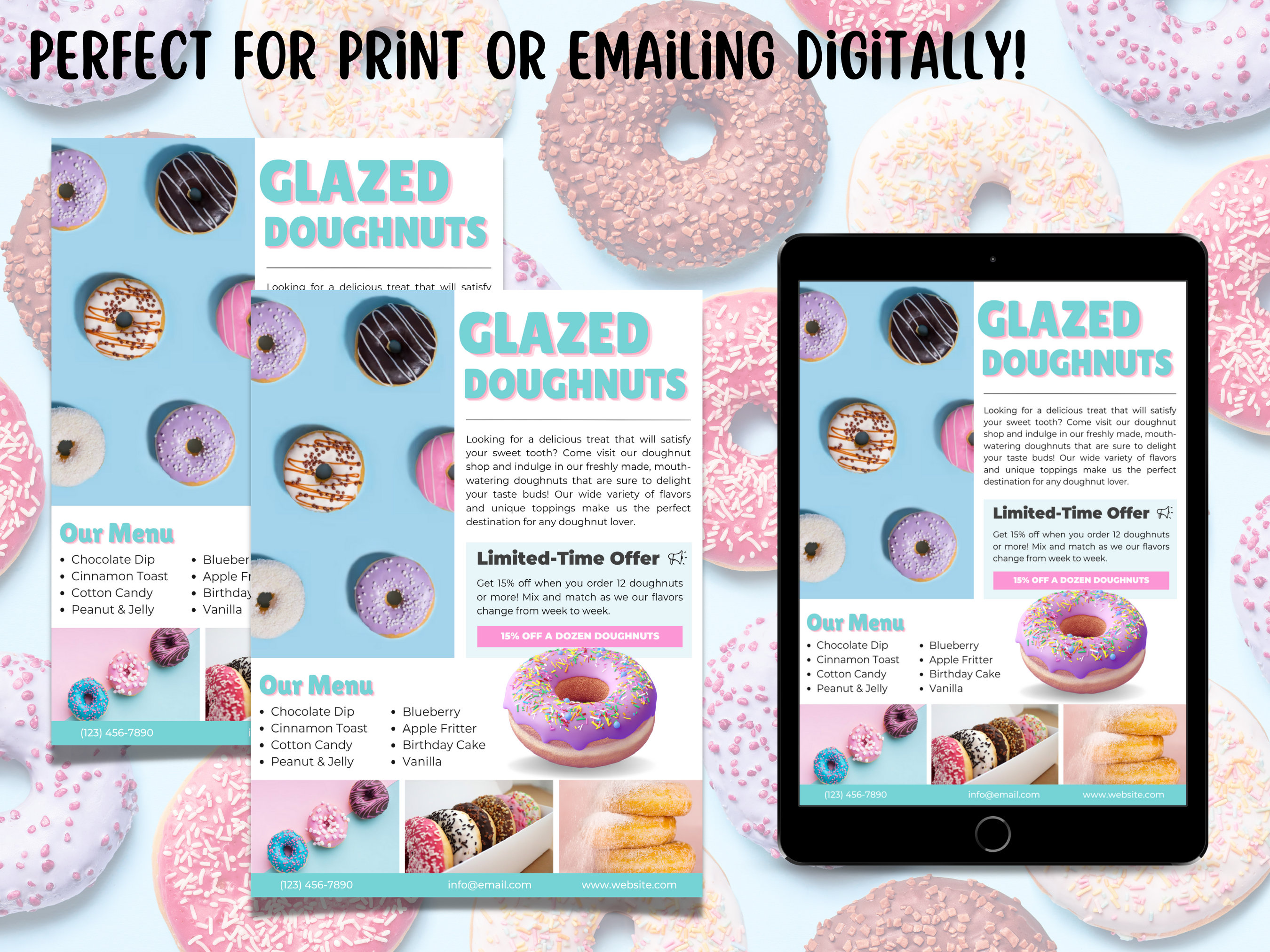 Donut Flyer Template Doughnut Business Flyer Baking Dessert - Etsy