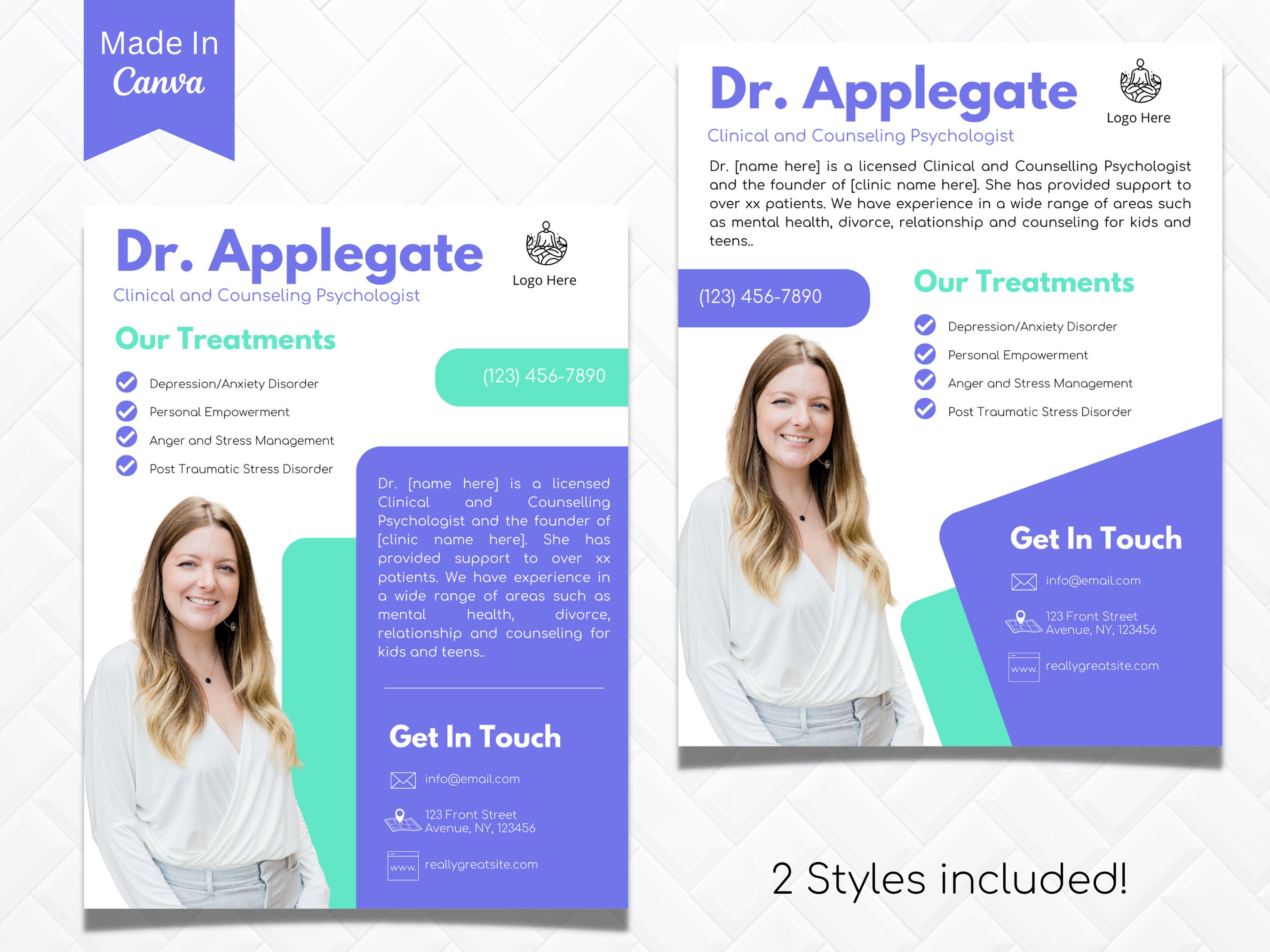 Counseling Psychology Therapy Flyer Templates Design, Editable ...