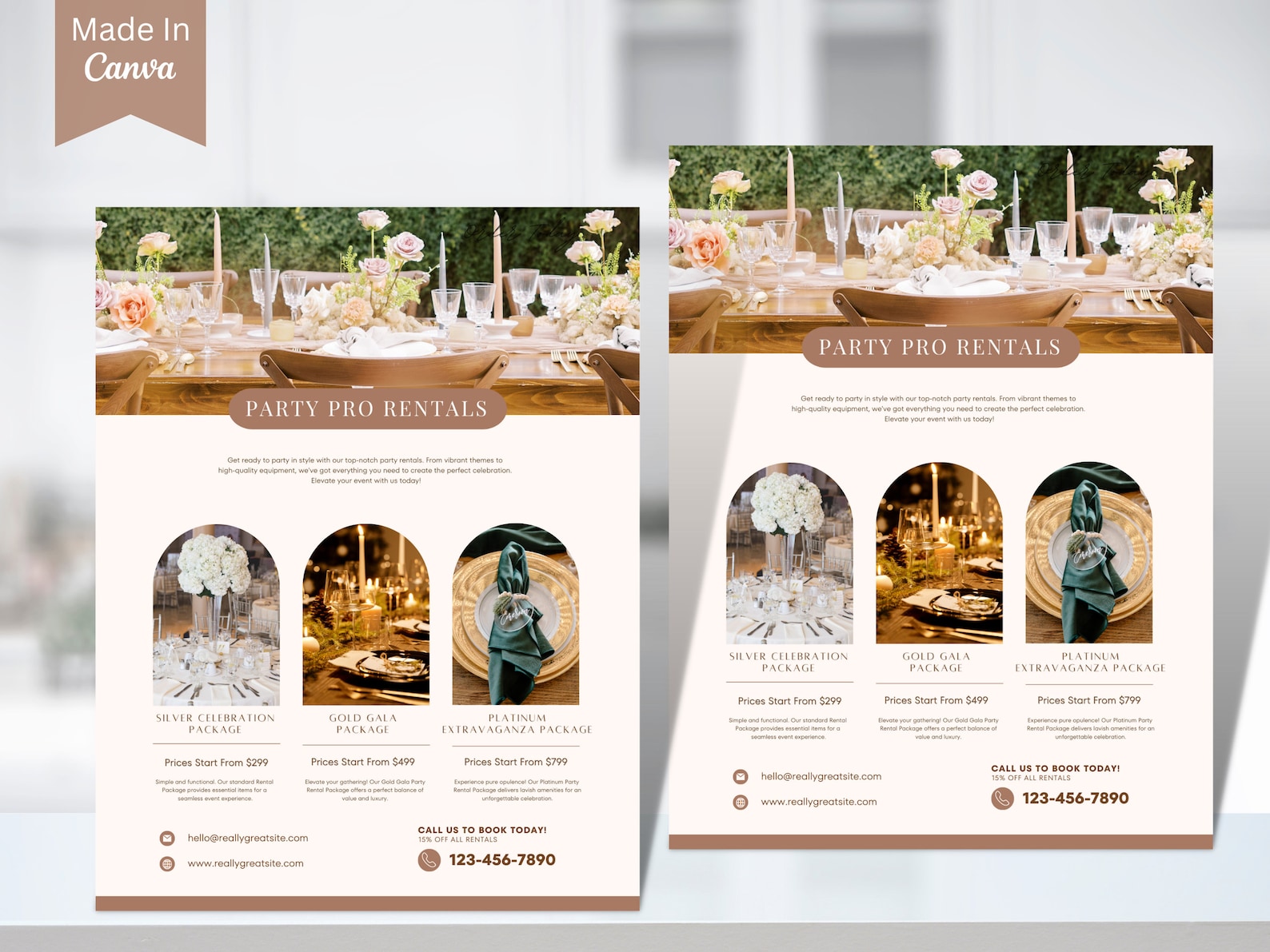 Party Rental Flyer Template, DIY Leaflet for Party Equipment, Editable ...
