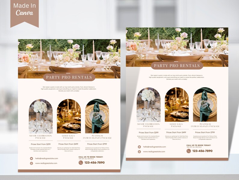 Party Rental Flyer Template, DIY Leaflet for Party Equipment, Editable ...