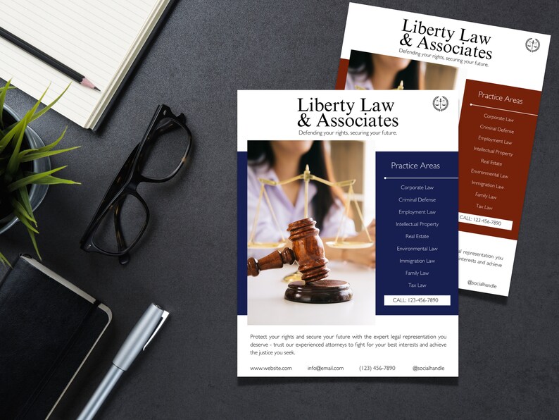 Law Firm Flyer, DIY Canva Law Firm Flyer Template, Editable Canva ...