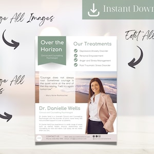 Counseling Psychology Therapy Flyer Templates Design, Editable ...