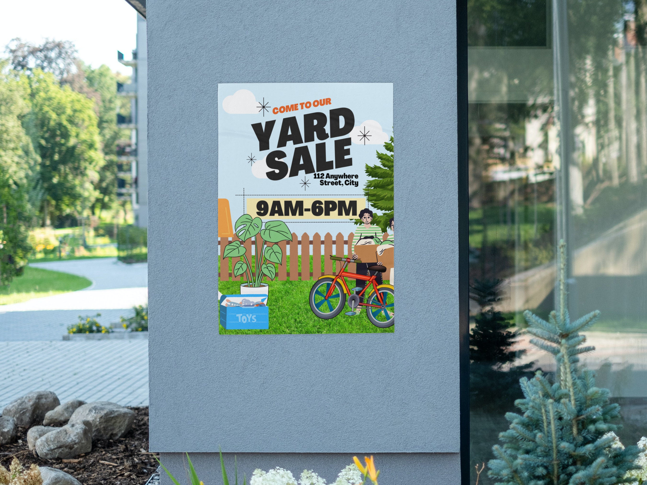 Garage Yard Sale Flyer Yard Sale Poster Neighborhood Yard - Etsy