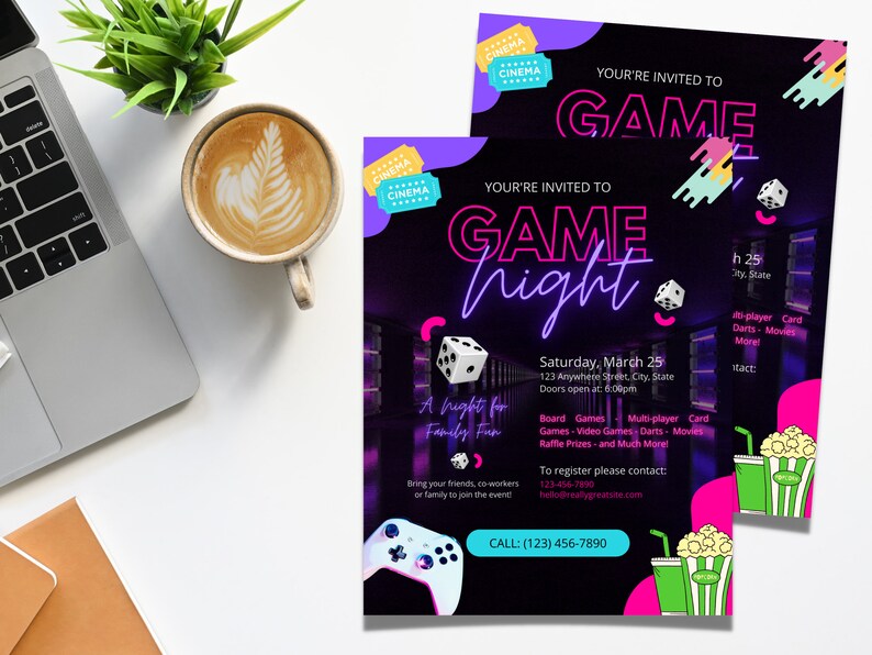 Trivia Night Flyer, Editable Game Night Invitation, Trivia Night ...