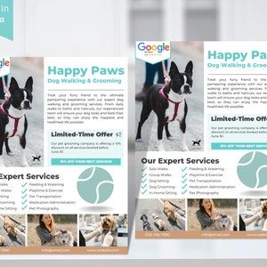 Dog Walking Flyer Poster Leaflet, Pet Sitting Flyer Poster Leaflet, Pet ...