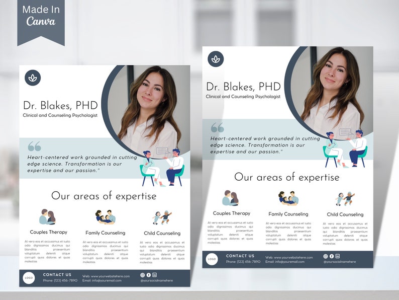 Counseling Psychology Therapy Flyer Templates Design Editable - Etsy