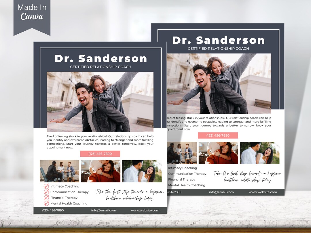 Relationship Coach Flyer Templates, Editable Printable, Couples ...