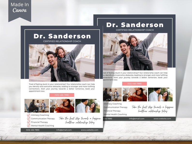 Relationship Coach Flyer Templates, Editable Printable, Couples ...