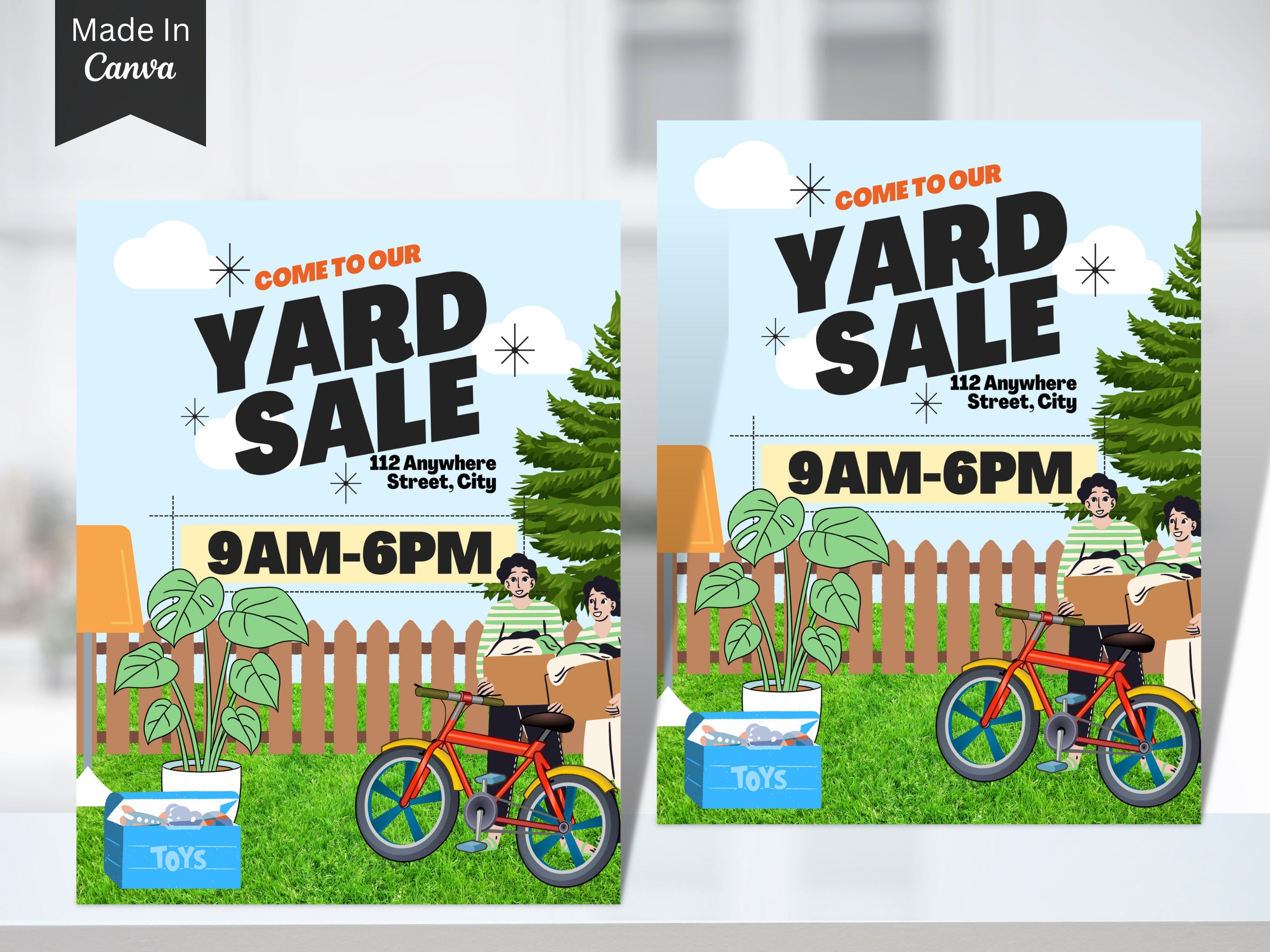 Garage Yard Sale Flyer Yard Sale Poster Neighborhood Yard - Etsy